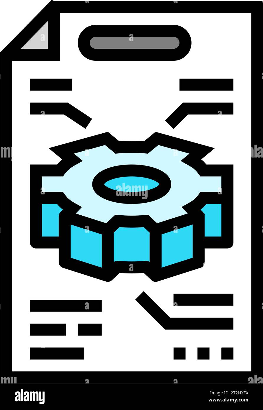 technical illustrations color icon vector illustration Stock Vector ...