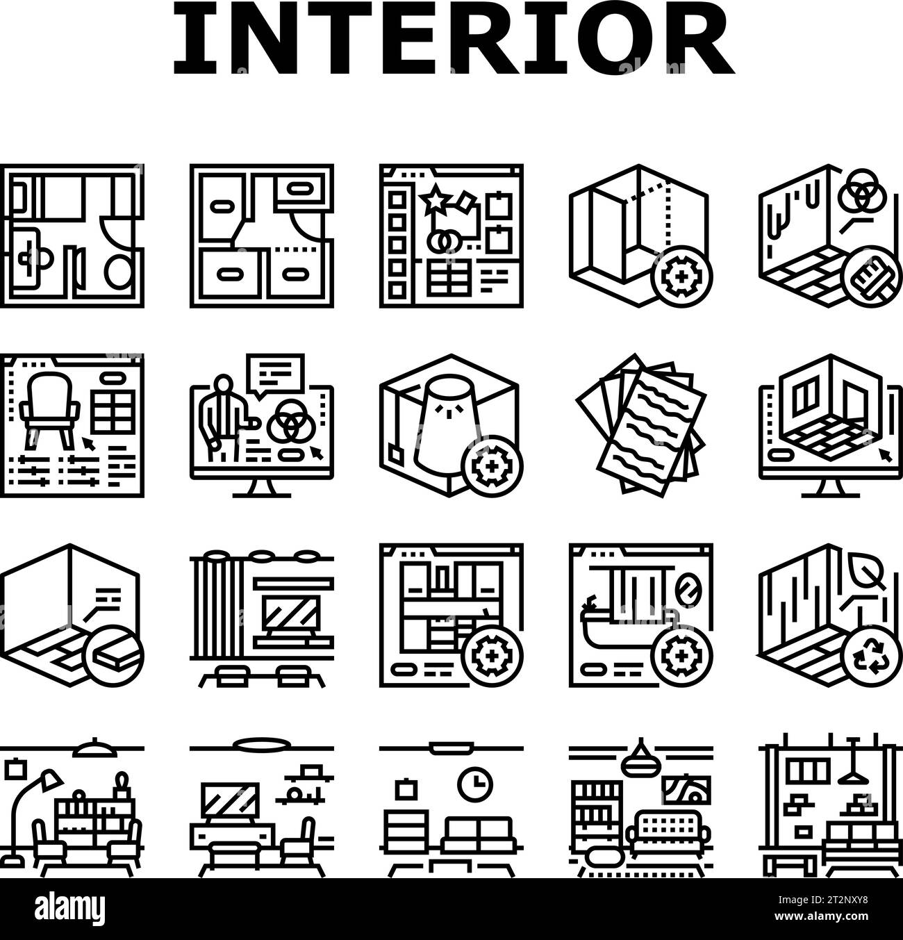 interior designer office icons set vector Stock Vector Image & Art - Alamy