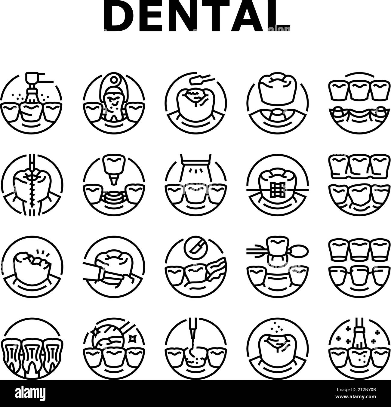 dental procedure clinic icons set vector Stock Vector Image & Art - Alamy
