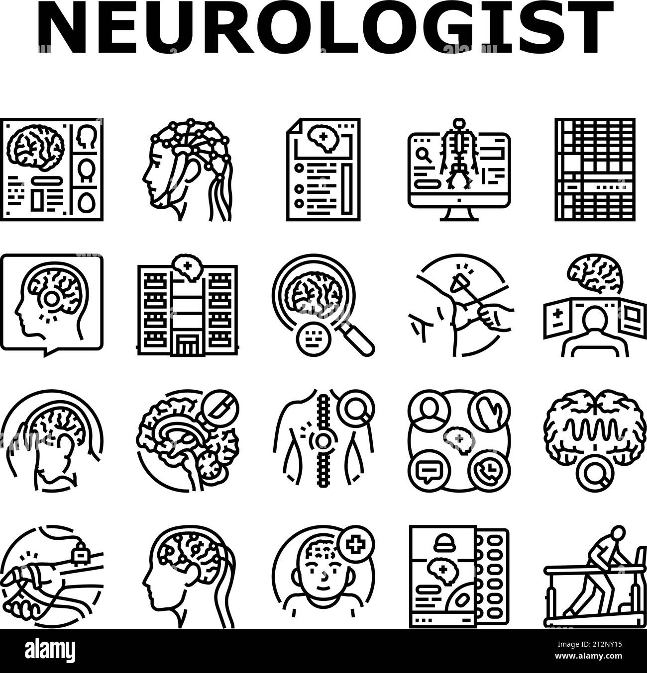 brain neurologist doctor icons set vector Stock Vector Image & Art - Alamy