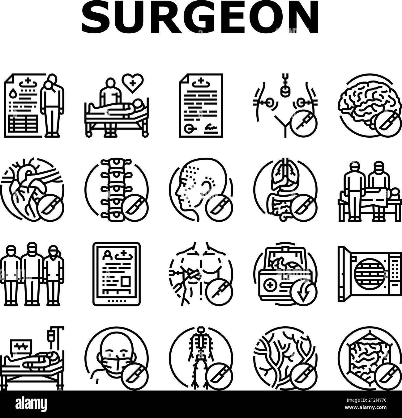 surgeon doctor hospital icons set vector Stock Vector Image & Art - Alamy