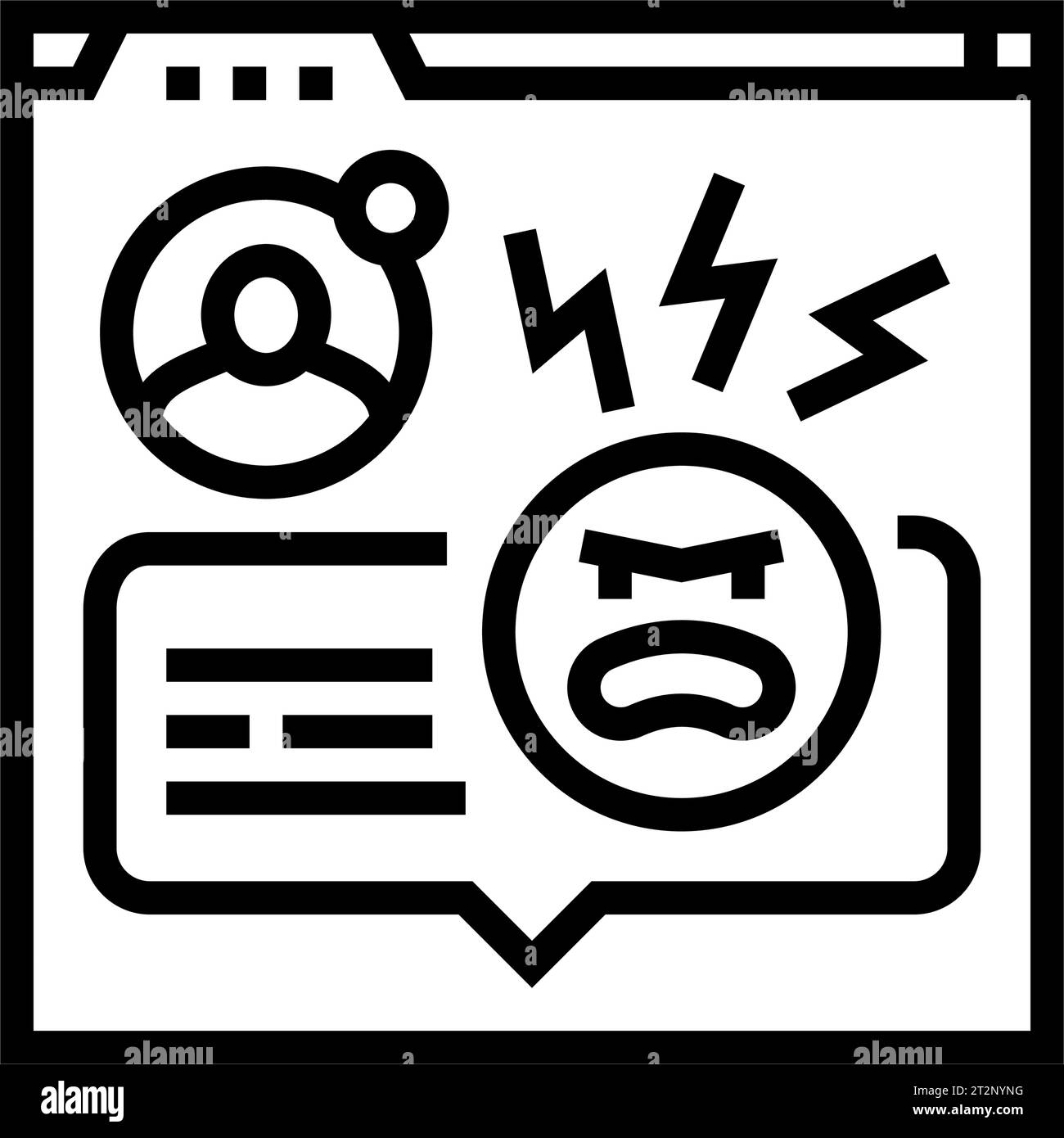 insulting comments cyberbullying line icon vector illustration Stock ...