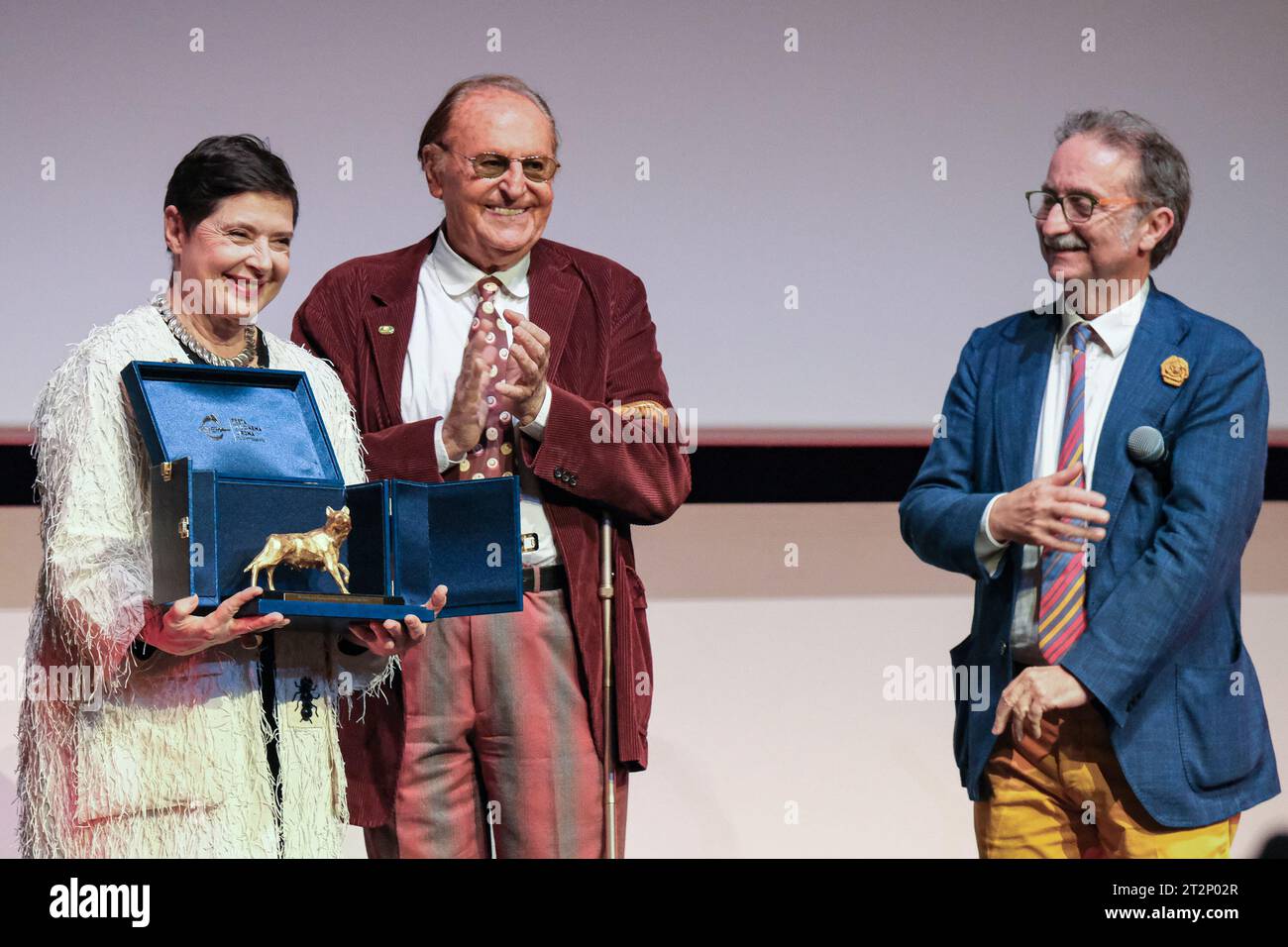 Rome, Italy. 20th Oct, 2023. Isabella Rossellini (L), Renzo Arbore (C ...