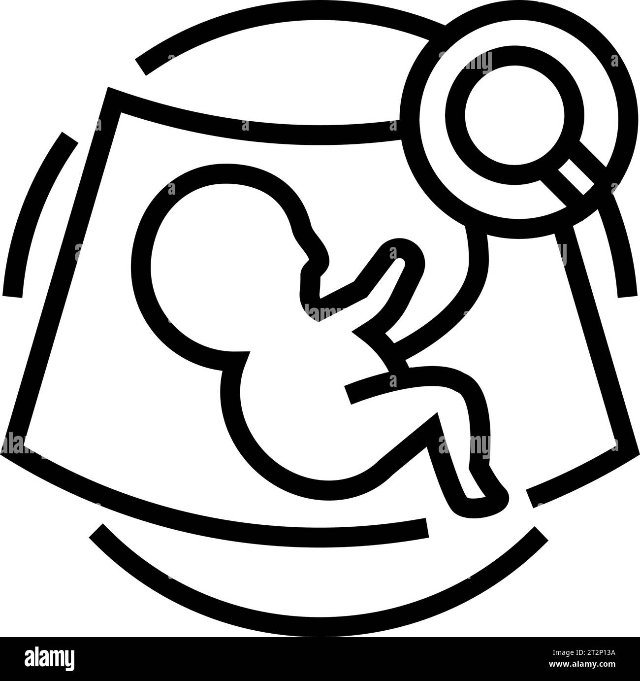 Fetal Monitoring Gynecologist Line Icon Vector Illustration Stock