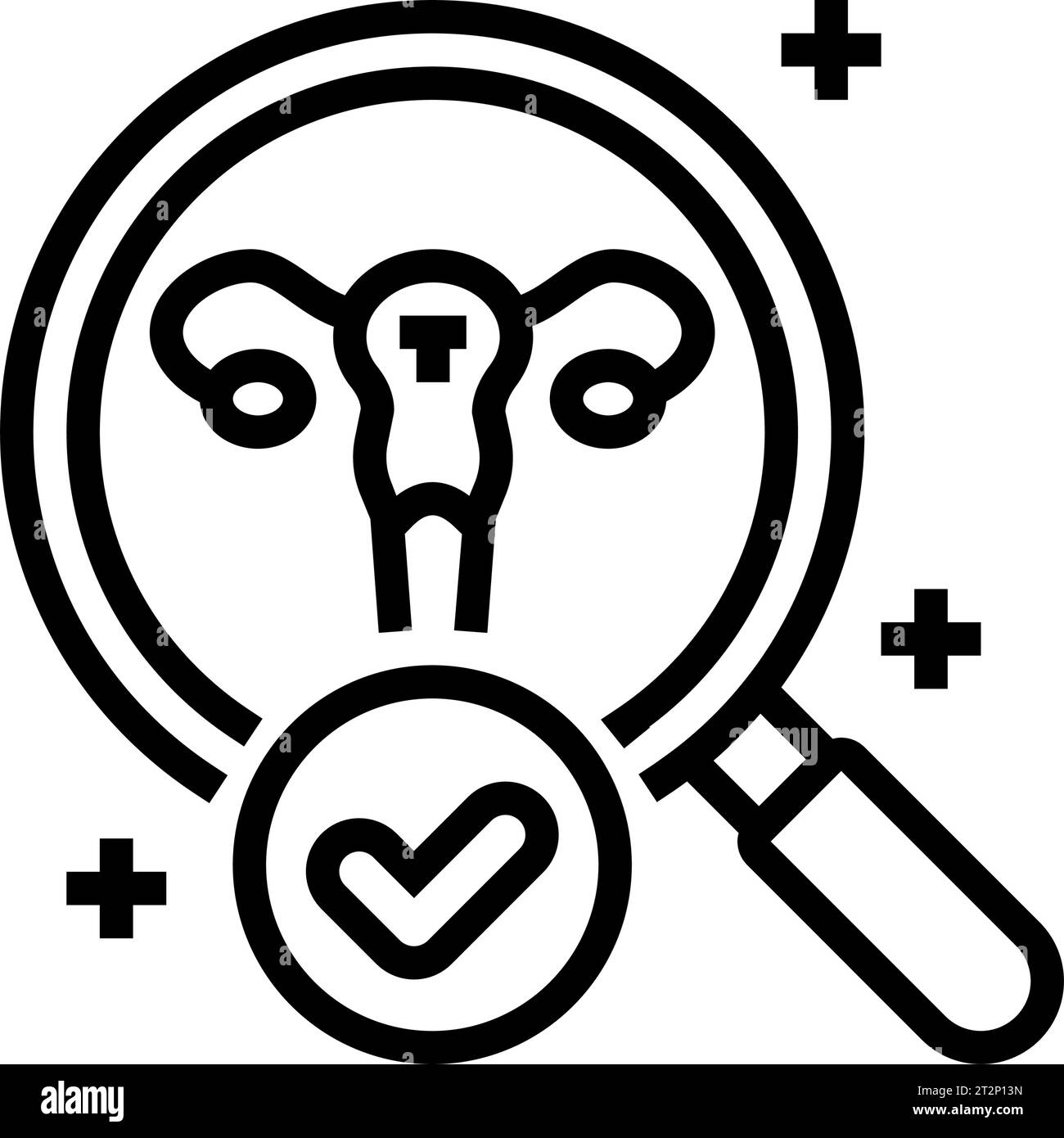 gynecological exam gynecologist line icon vector illustration Stock ...