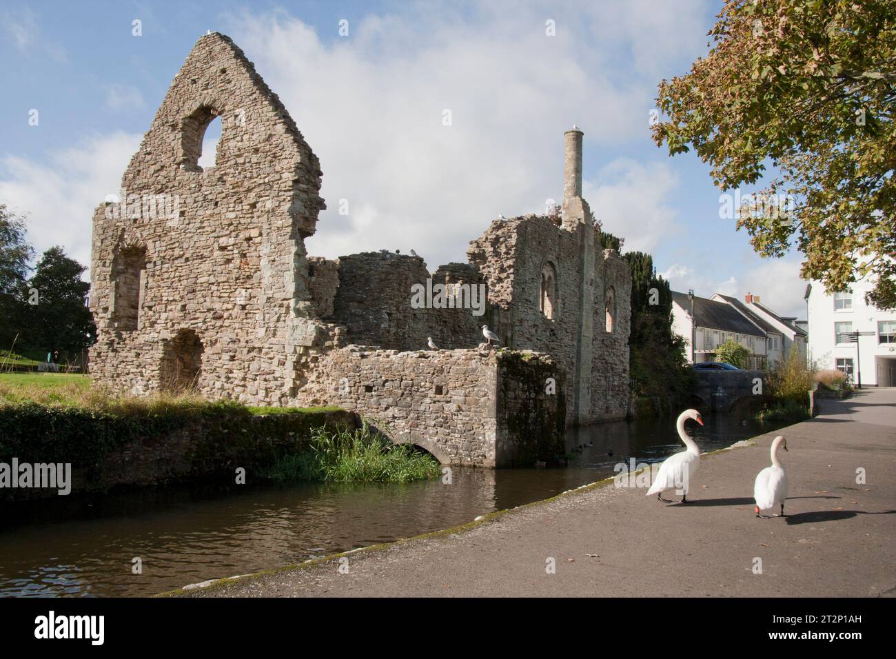 Christchurch Castle & Norman house ruin, River Stour, Dorset, England ...