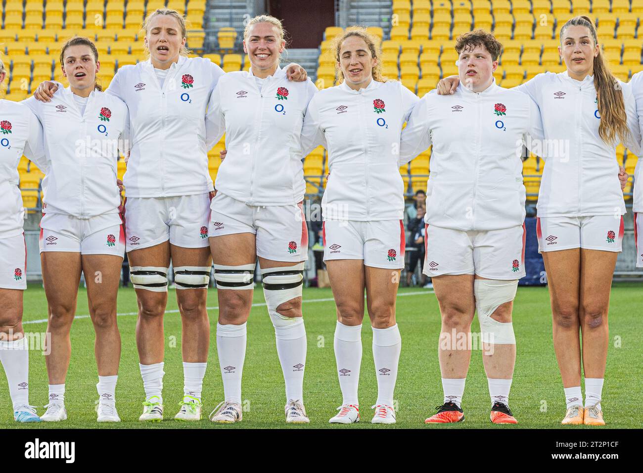 Wellington, New Zealand. 20th October 2023. The Red Roses sing God Save ...