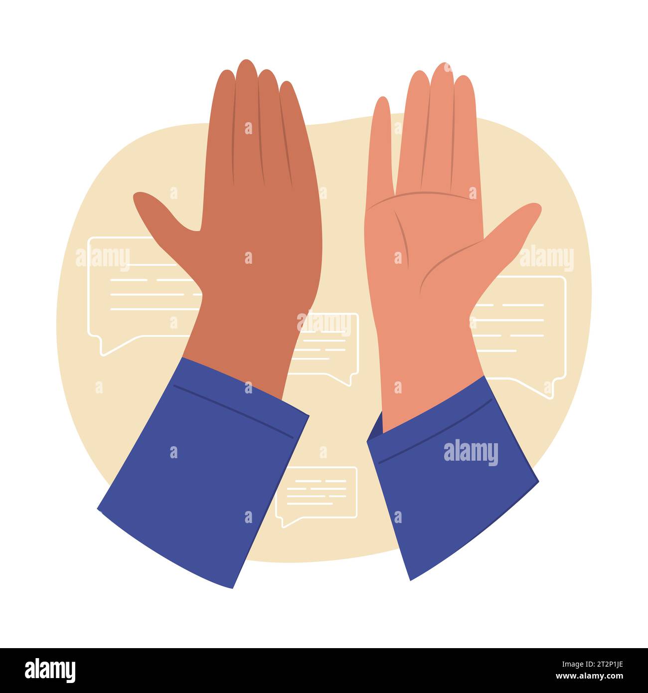 High Five Hands Gesture Concept Illustration Stock Vector Image & Art ...