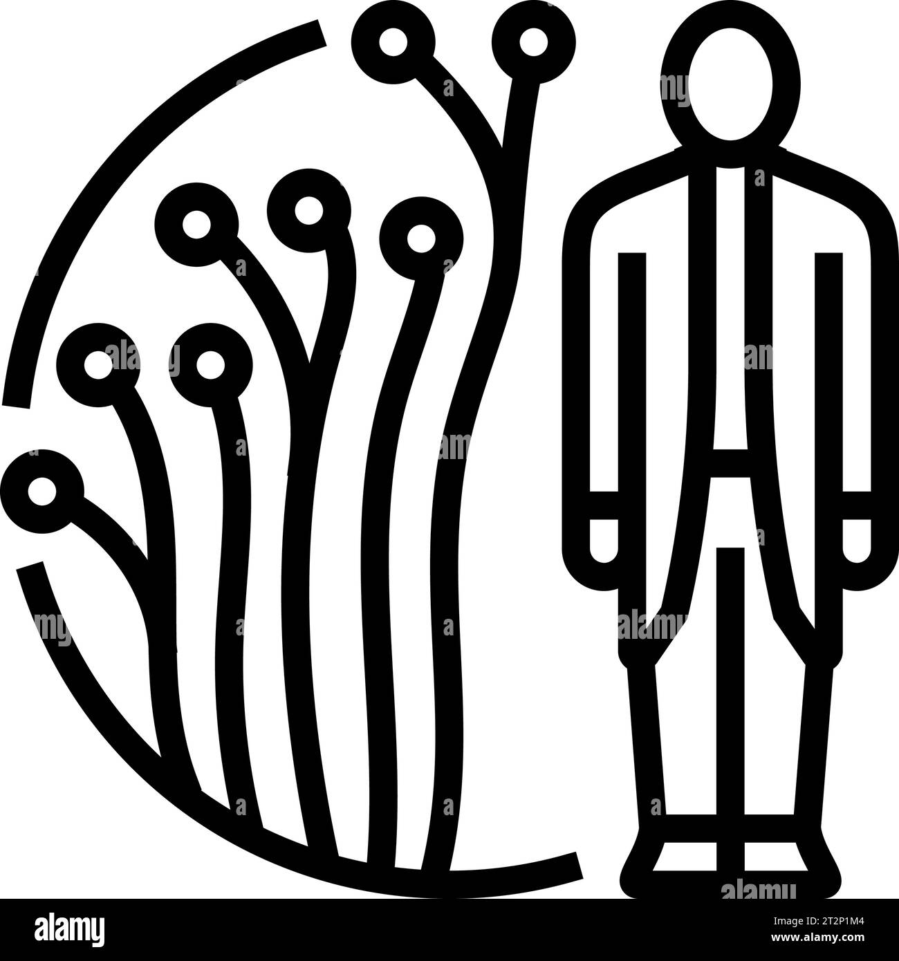 eeg technician electrodes line icon vector illustration Stock Vector ...