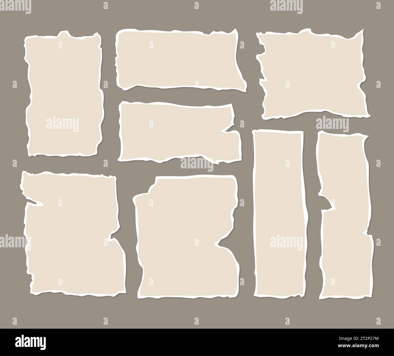 Set of Torn Paper Scrap with Copy Space Flat Vector Stock Vector Image ...