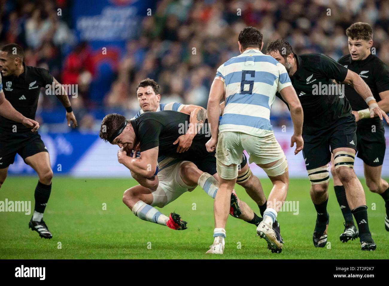 New Zealand's lock Scott Barrett during the France 2023 Rugby World Cup ...