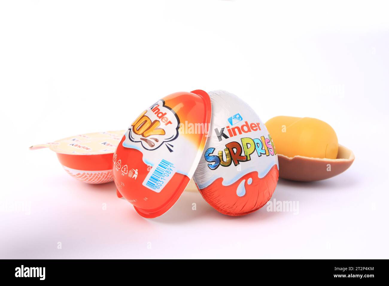 Slynchev Bryag, Bulgaria - May 24, 2023: Kinder Eggs and plastic ...