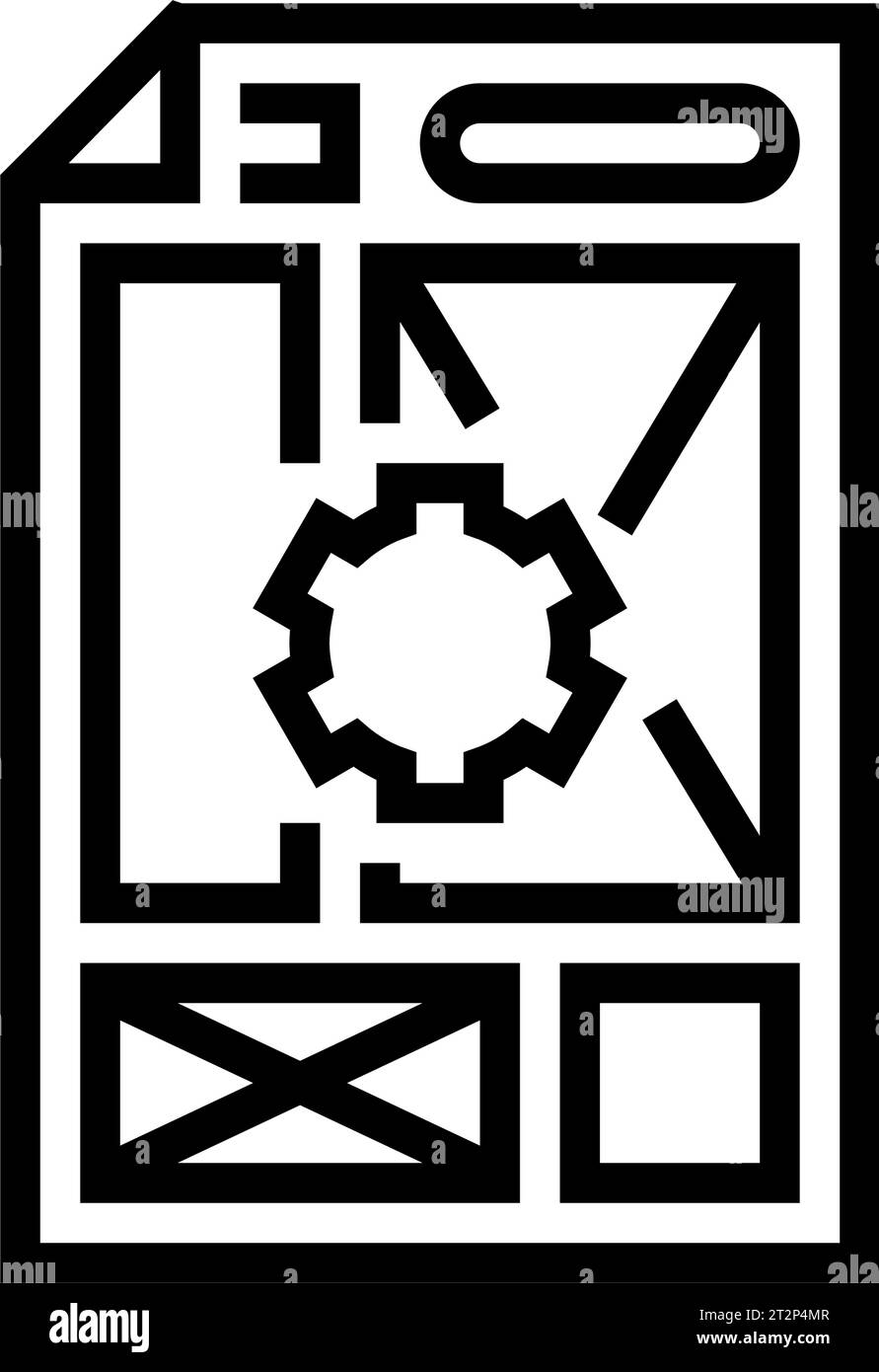 document layout technical writer line icon vector illustration Stock ...