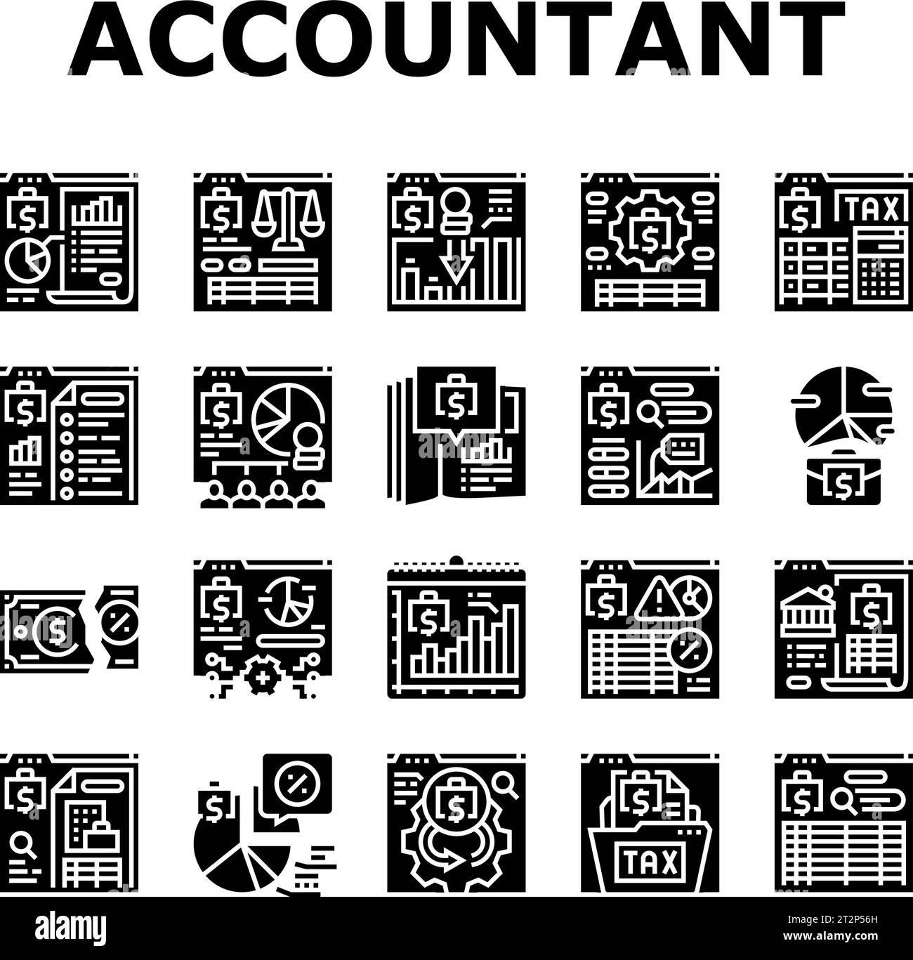 accountant tax office icons set vector Stock Vector Image & Art - Alamy