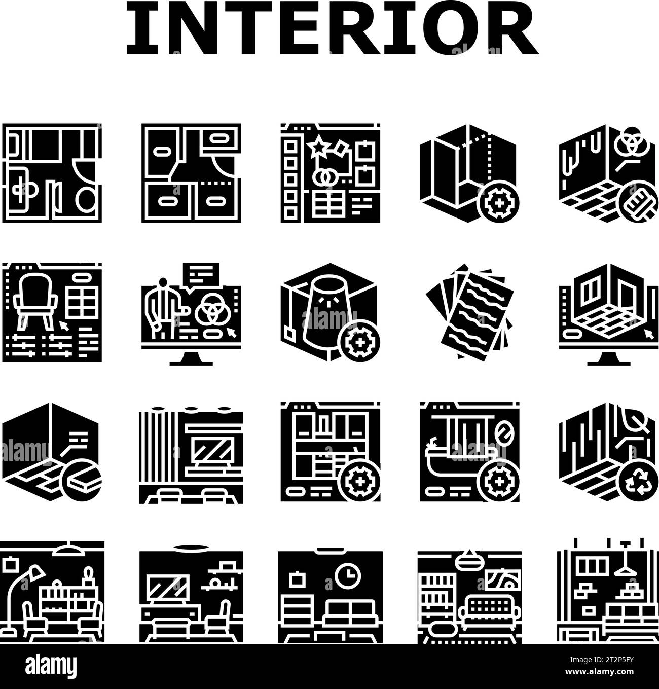 interior designer office icons set vector Stock Vector Image & Art - Alamy