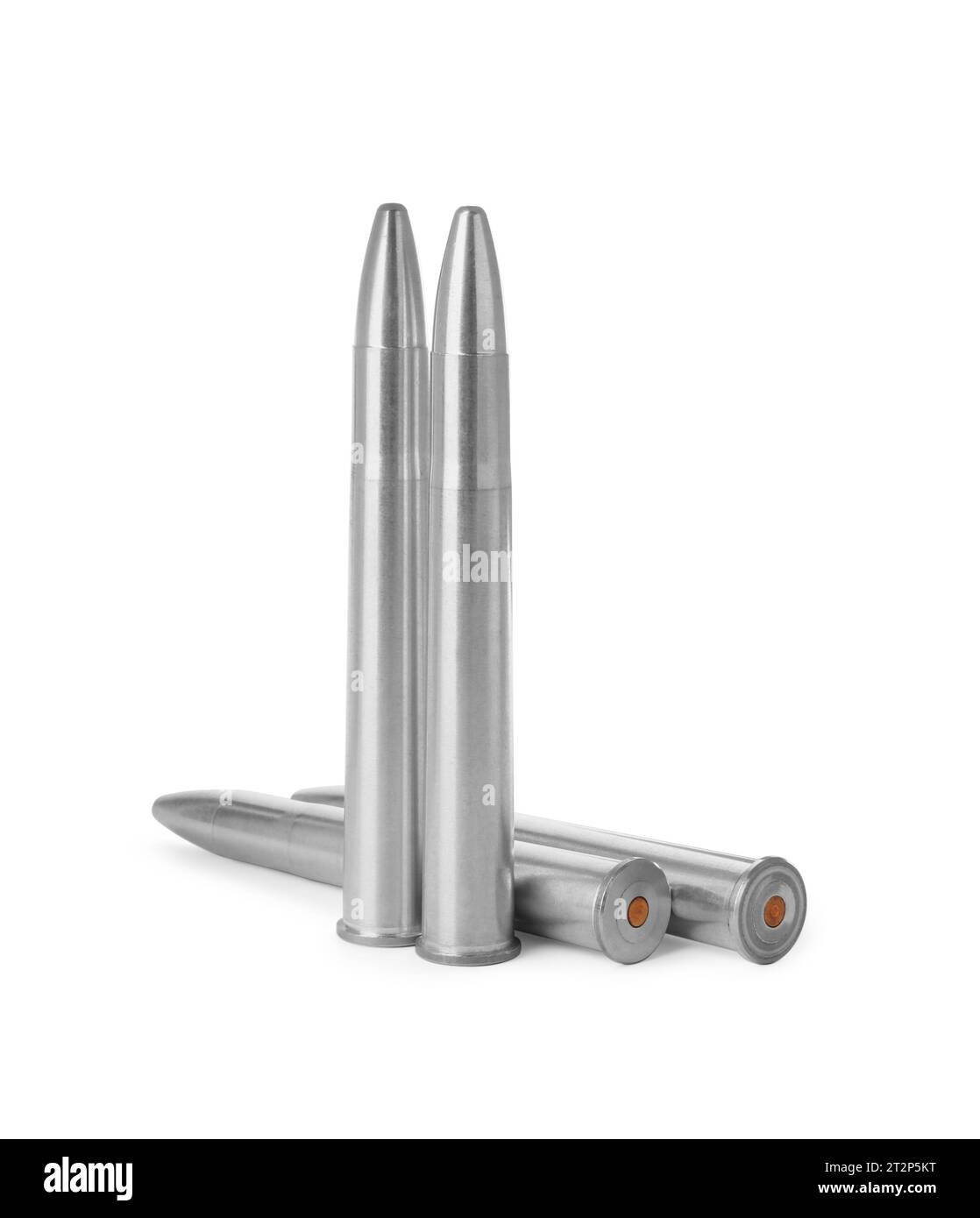 Metal bullets isolated on white. Military ammunition Stock Photo - Alamy
