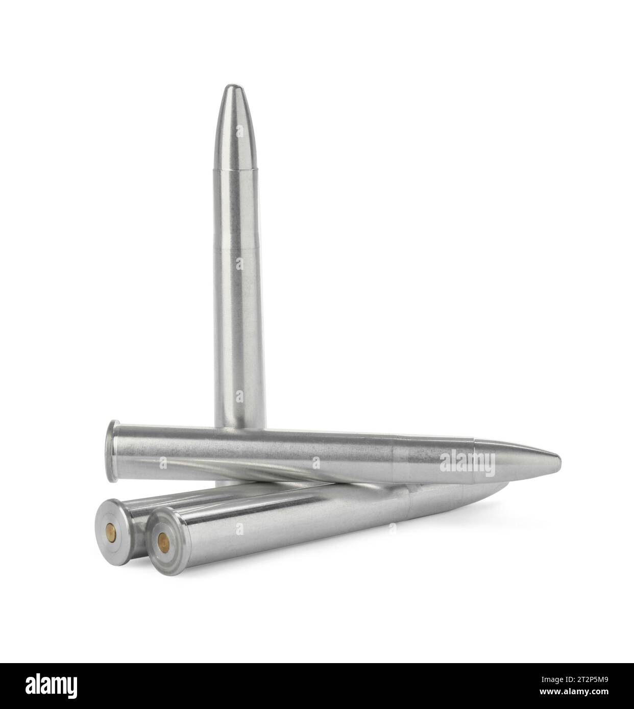 Metal bullets isolated on white. Military ammunition Stock Photo - Alamy