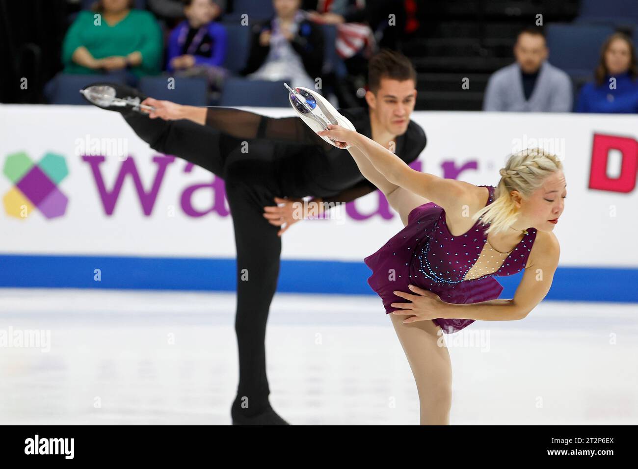 Chelsea Liu and Balazs Nagy, of the United States, compete in the pairs ...