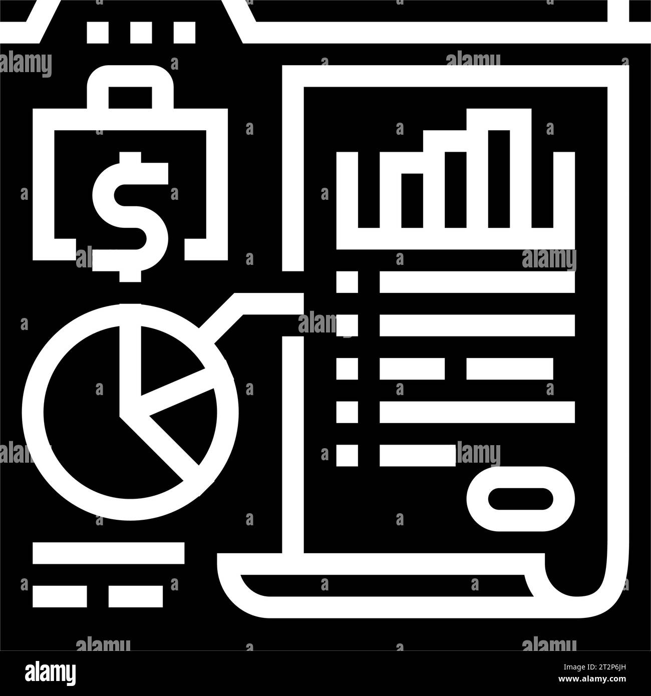 financial analysis report glyph icon vector illustration Stock Vector ...