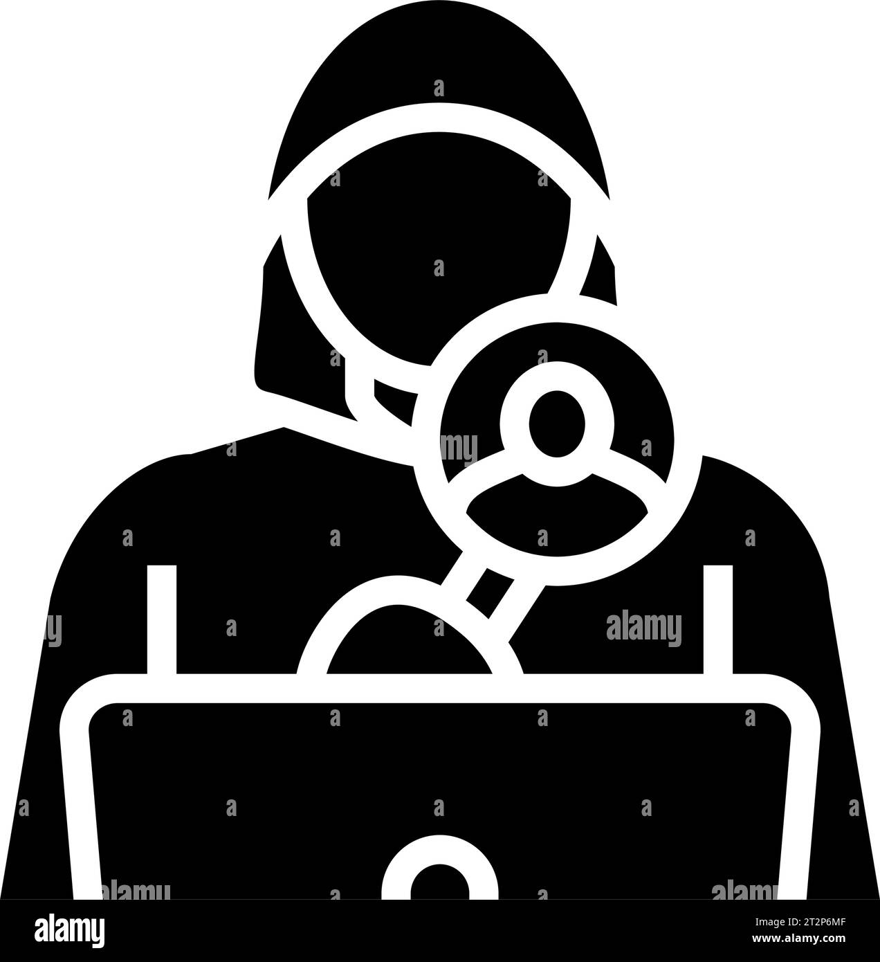 Cyberstalking Cyberbullying Glyph Icon Vector Illustration Stock Vector