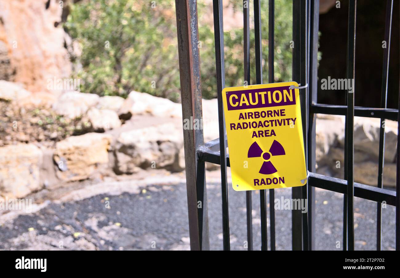 Caution Airborne Radioactivity Area Radon At Carlsbad Caverns Stock