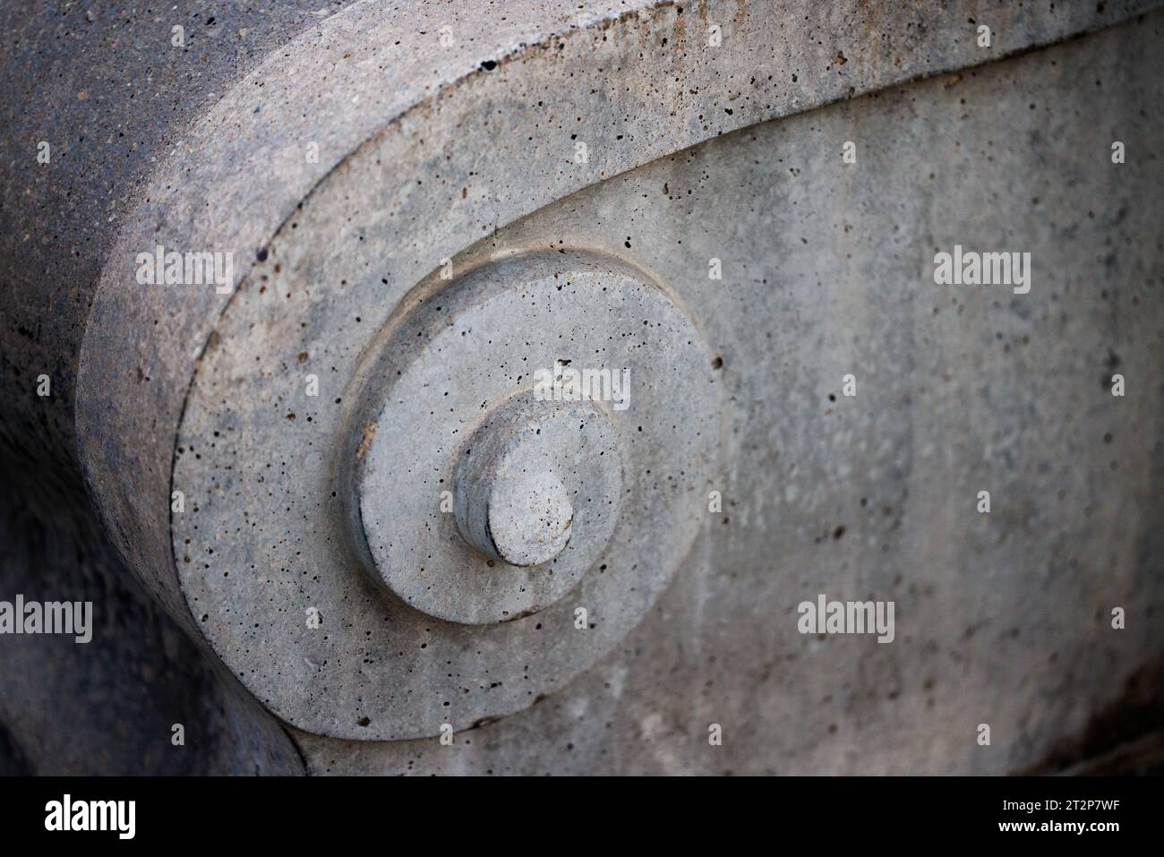 spiral design on a concrete bench, close up Stock Photo - Alamy