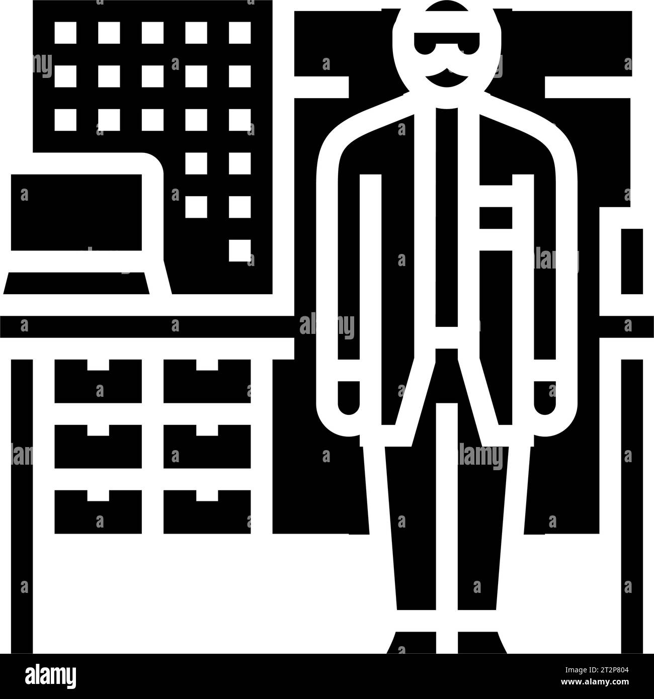 medical technologist at workbench glyph icon vector illustration Stock ...