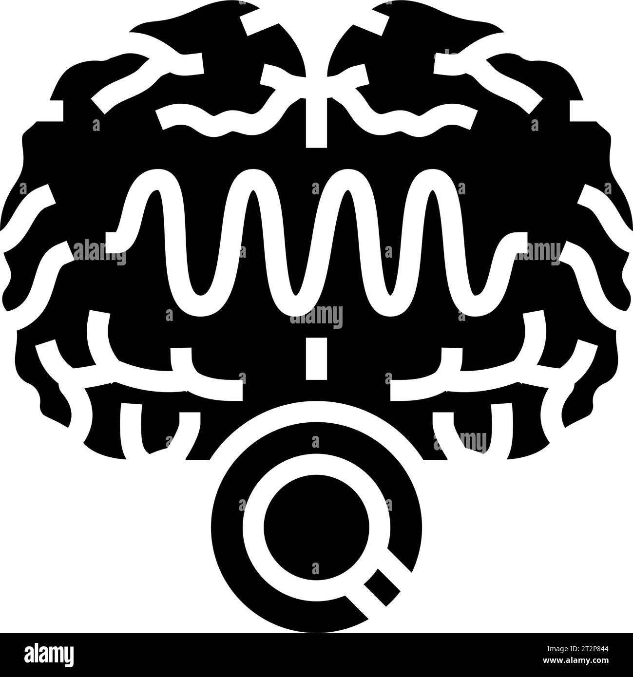 brain waves study glyph icon vector illustration Stock Vector Image ...