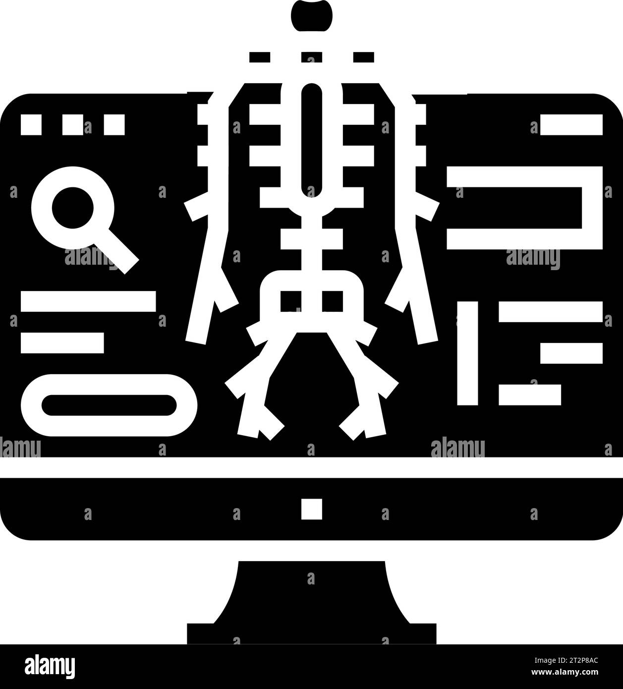 nervous system study neurologist glyph icon vector illustration Stock ...