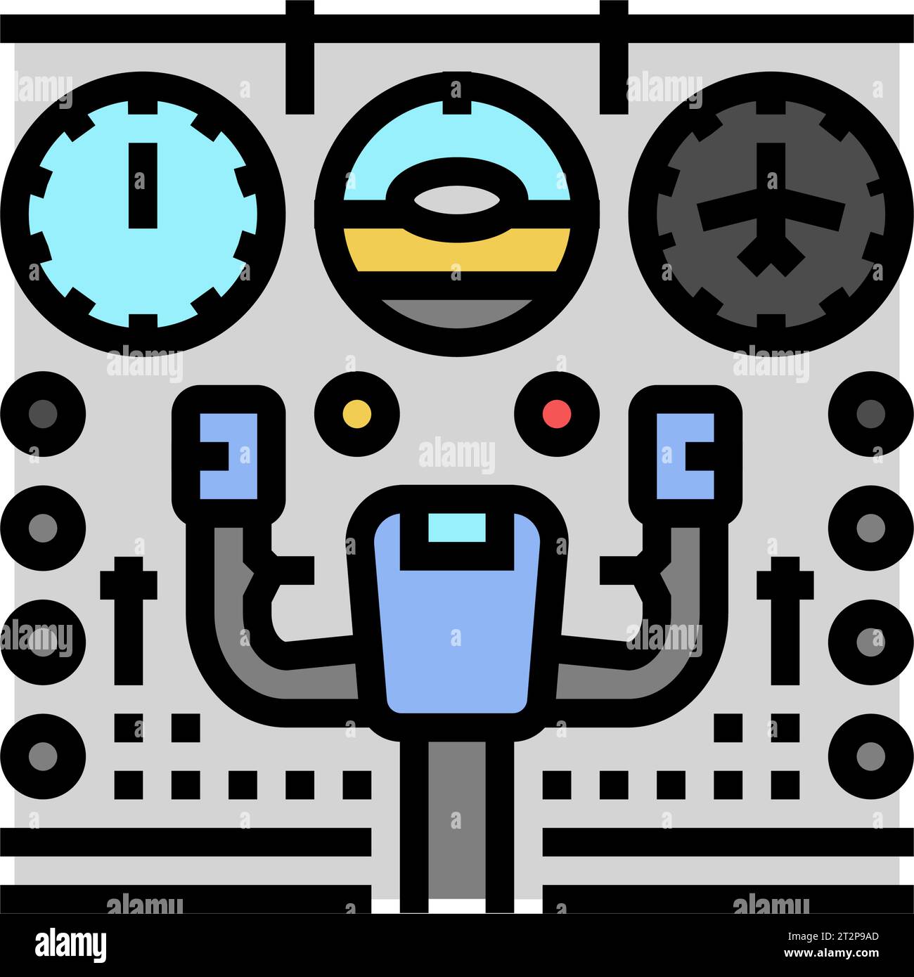 instrument panel aircraft color icon vector illustration Stock Vector ...