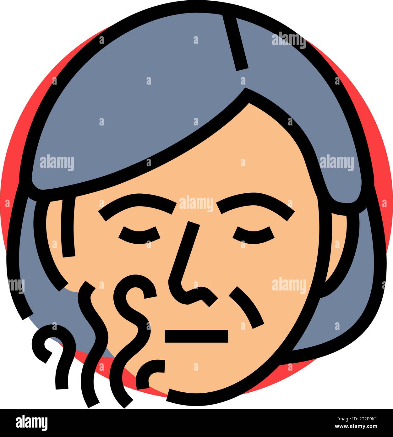 loss smell taste disease symptom color icon vector illustration Stock ...