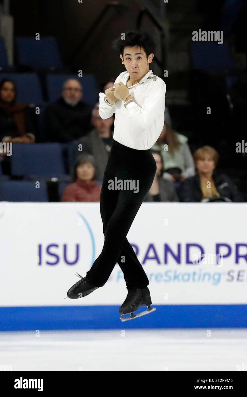 Tatsuya Tsuboi, of Japan, competes in the men's short program during ...