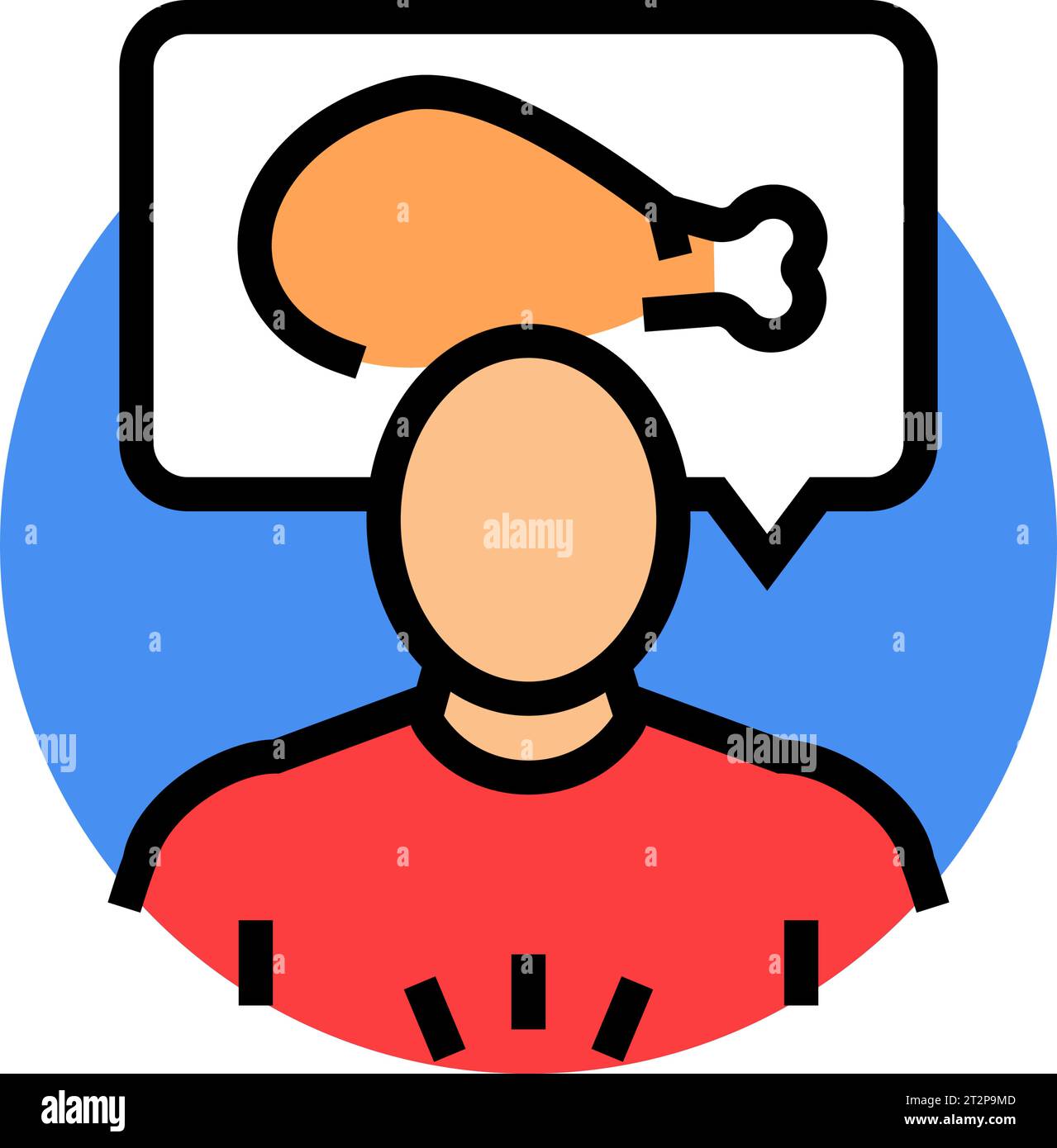 excessive hunger disease symptom color icon vector illustration Stock ...