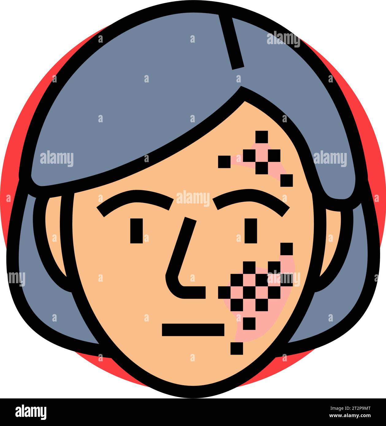 changes skin texture disease symptom color icon vector illustration ...