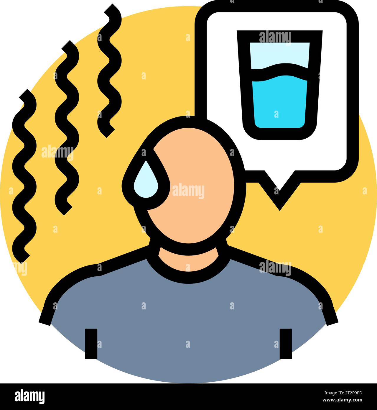 excessive thirst disease symptom color icon vector illustration Stock ...