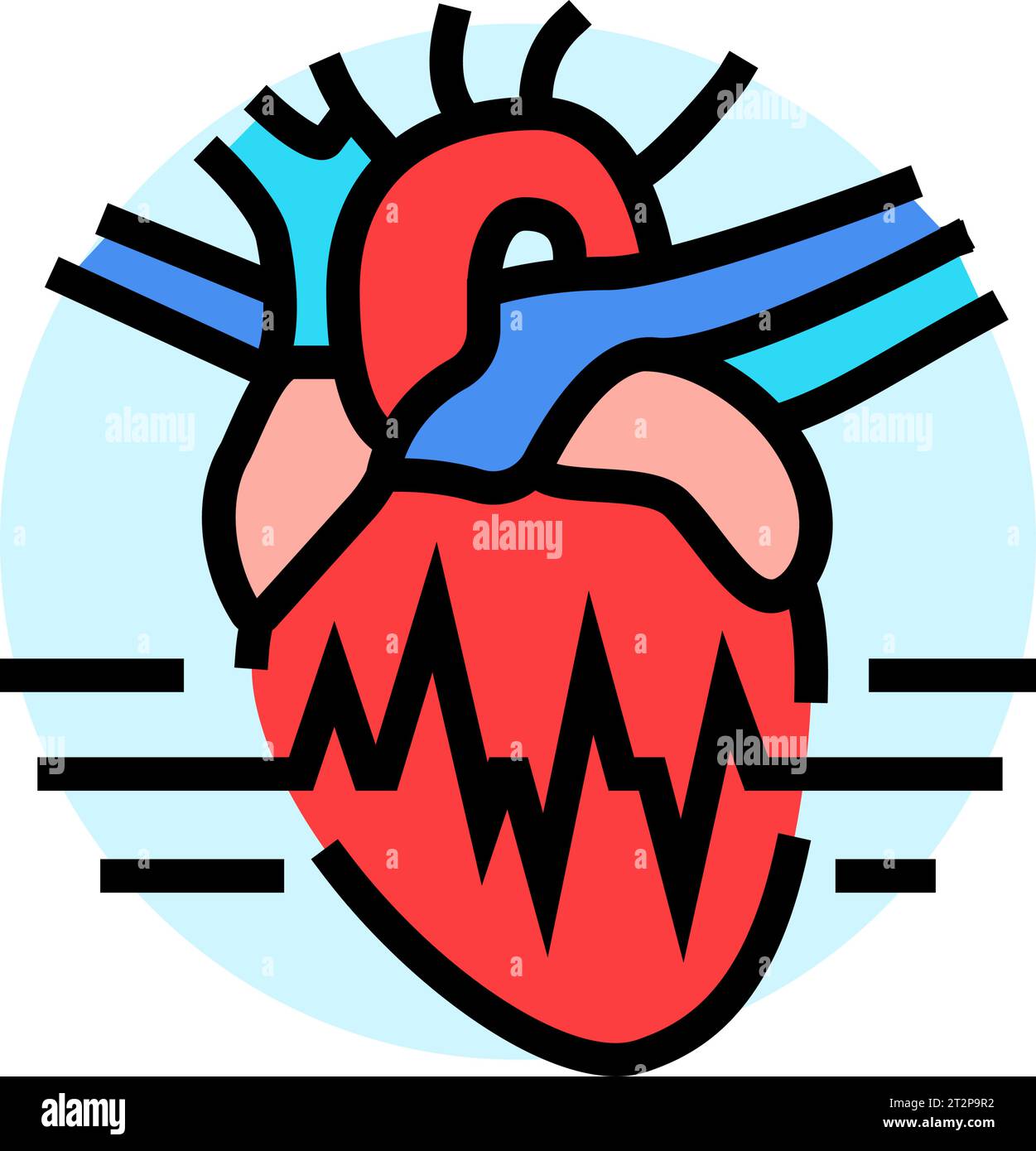 rapid heartbeat palpitations disease symptom color icon vector ...