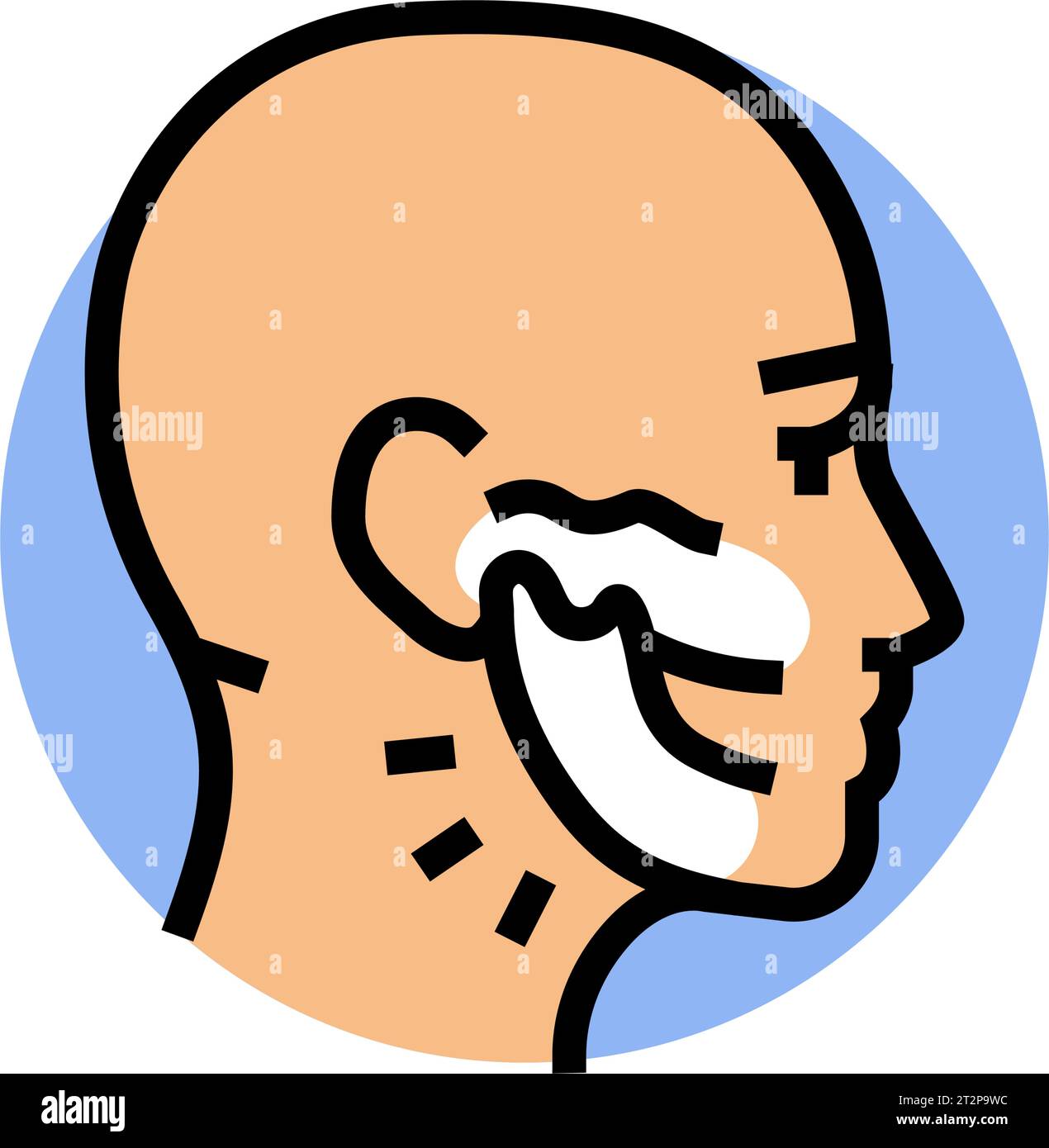 difficulty opening mouth disease symptom color icon vector illustration ...