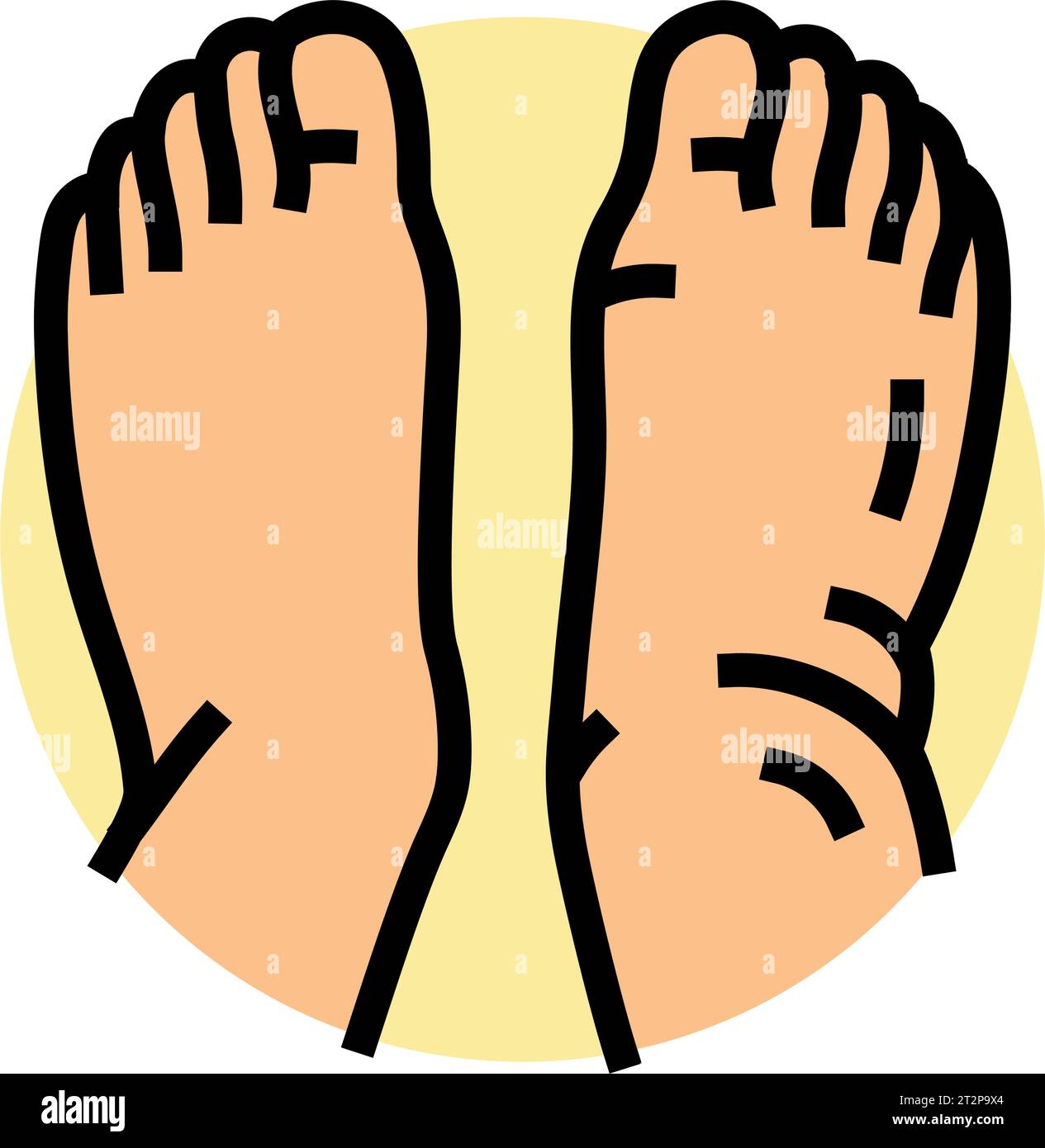 swollen ankles feet disease symptom color icon vector illustration ...