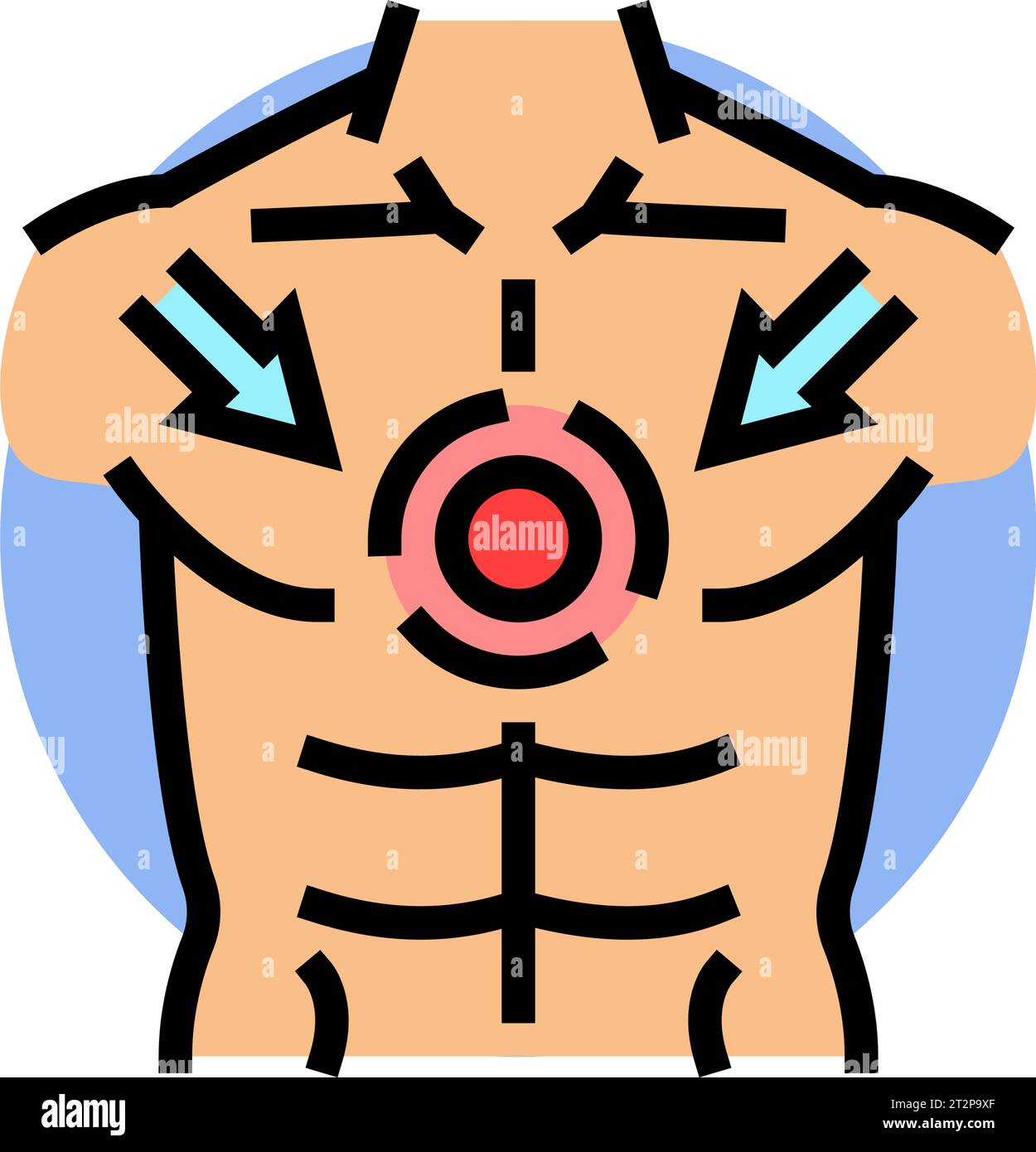 chest tightness disease symptom color icon vector illustration Stock ...