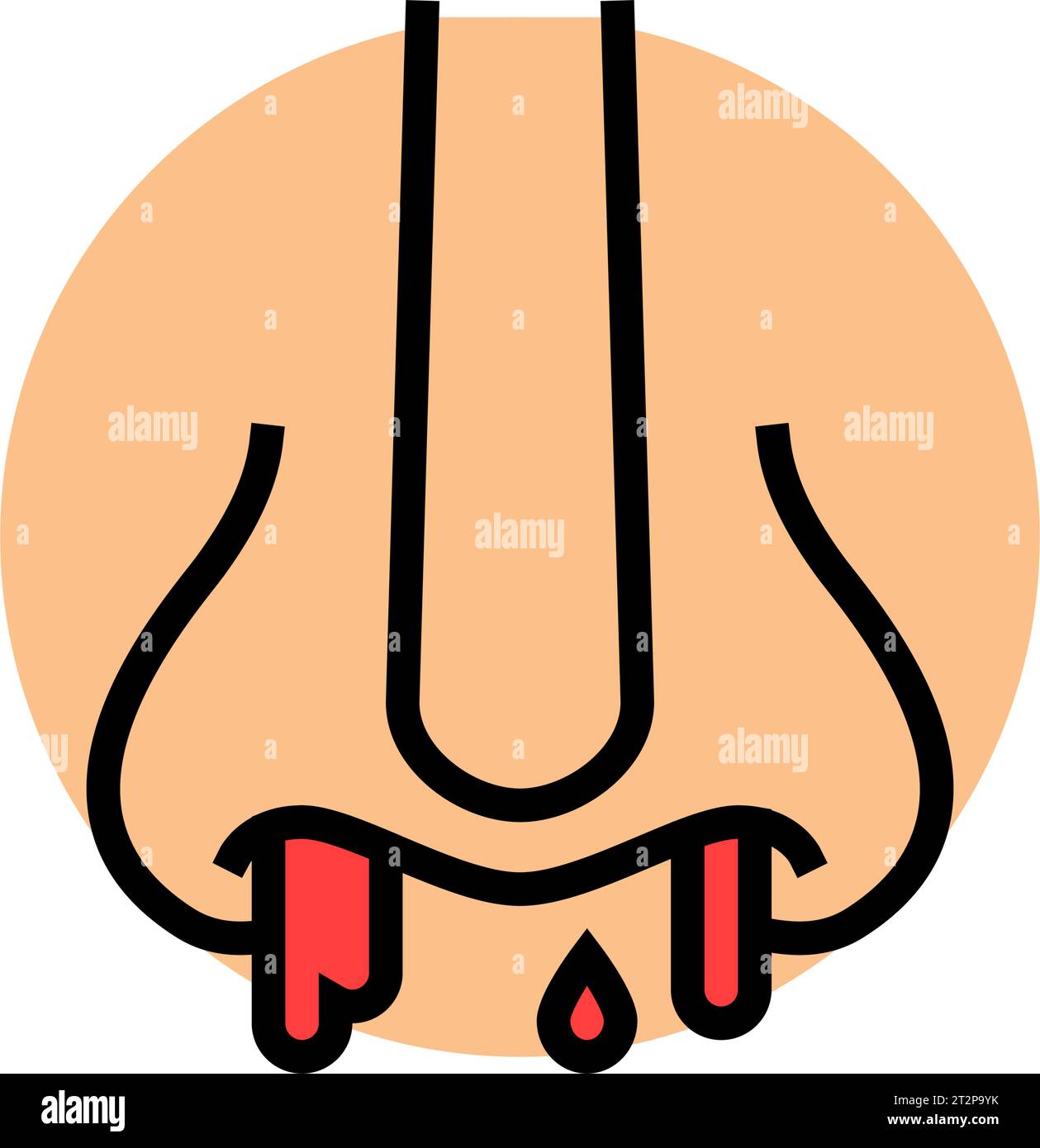 frequent nosebleeds disease symptom color icon vector illustration ...