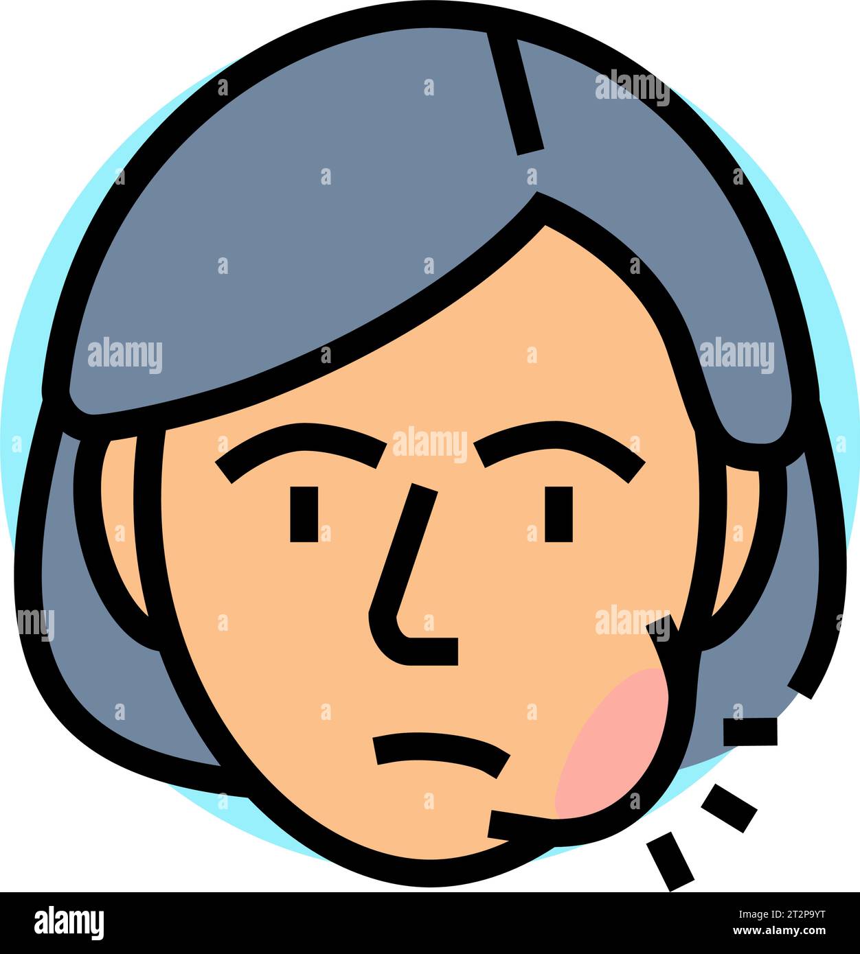 swelling face disease symptom color icon vector illustration Stock ...