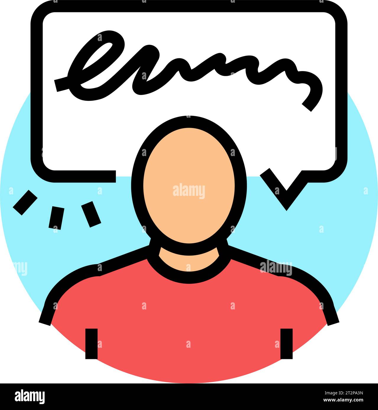 slurred speech and confusion disease symptom color icon vector ...