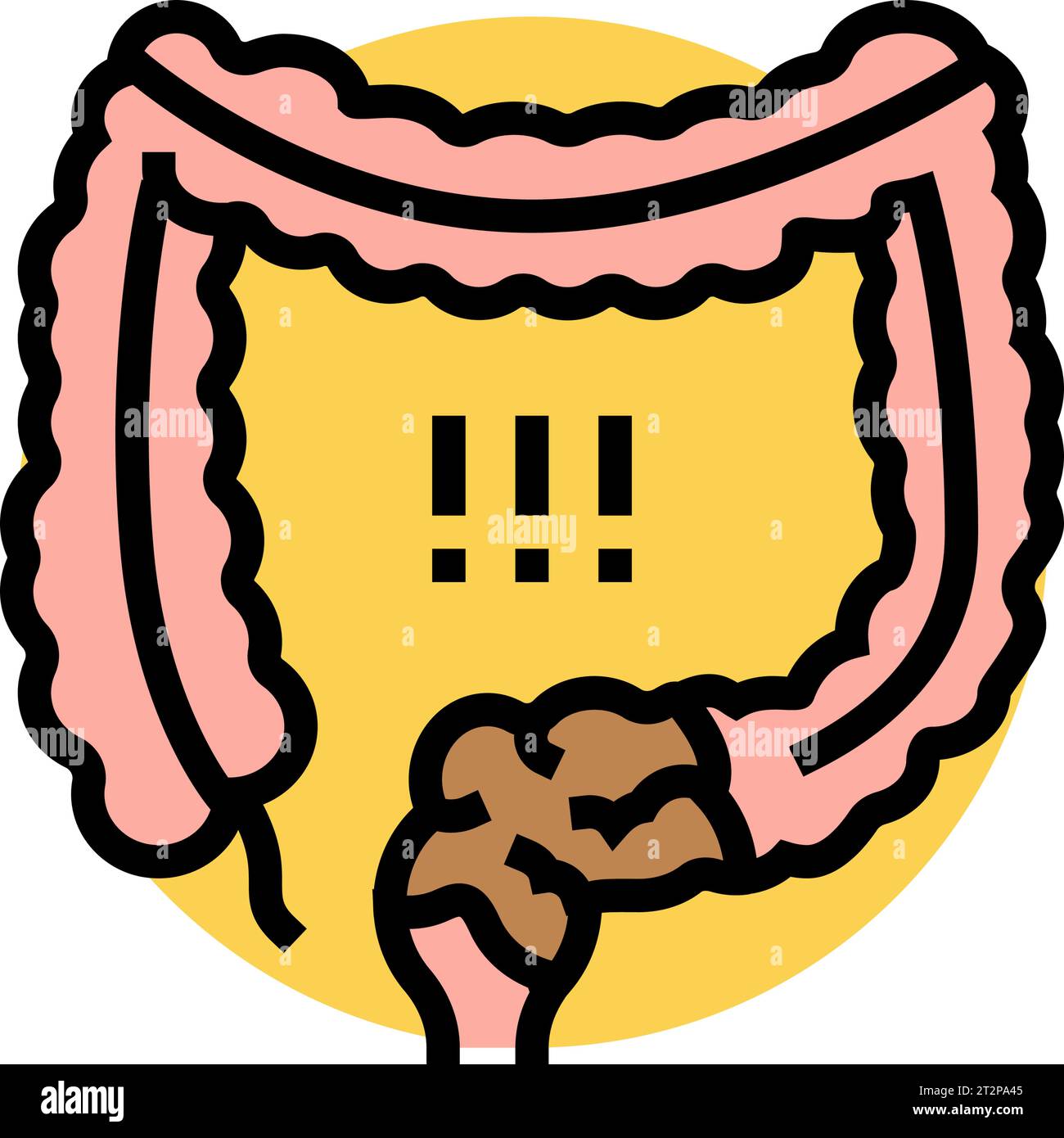 loss of bowel control disease symptom color icon vector illustration ...