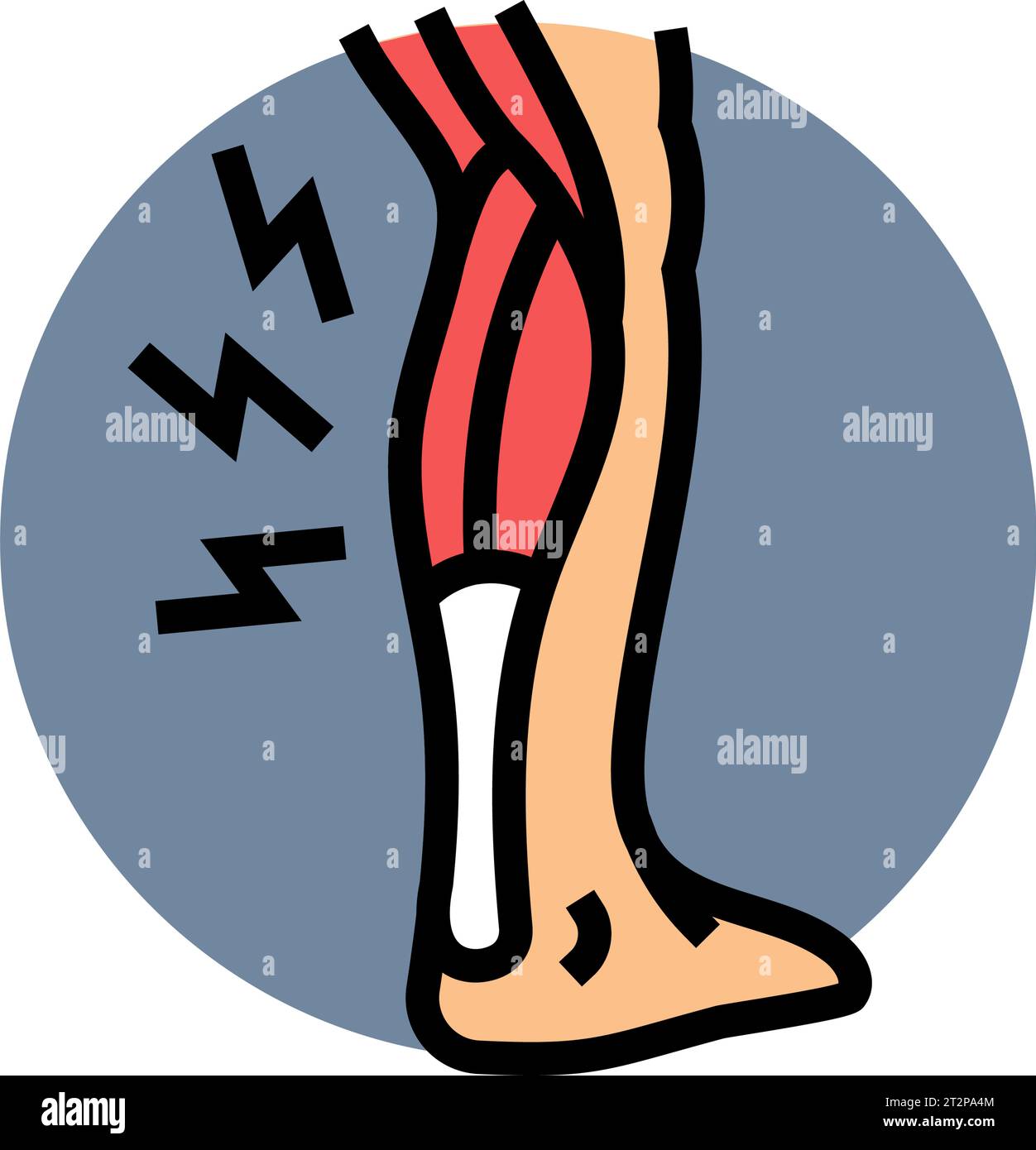 muscle spasms disease symptom color icon vector illustration Stock ...