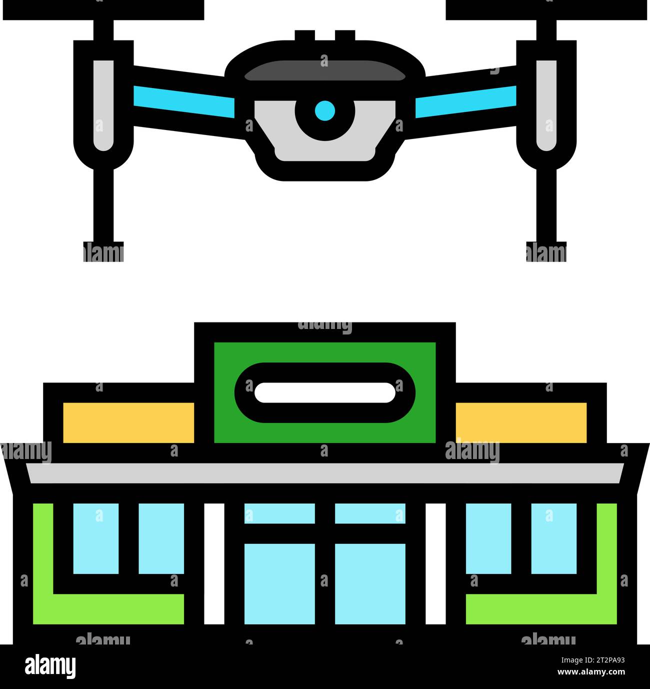 infrastructure survey drone color icon vector illustration Stock Vector ...