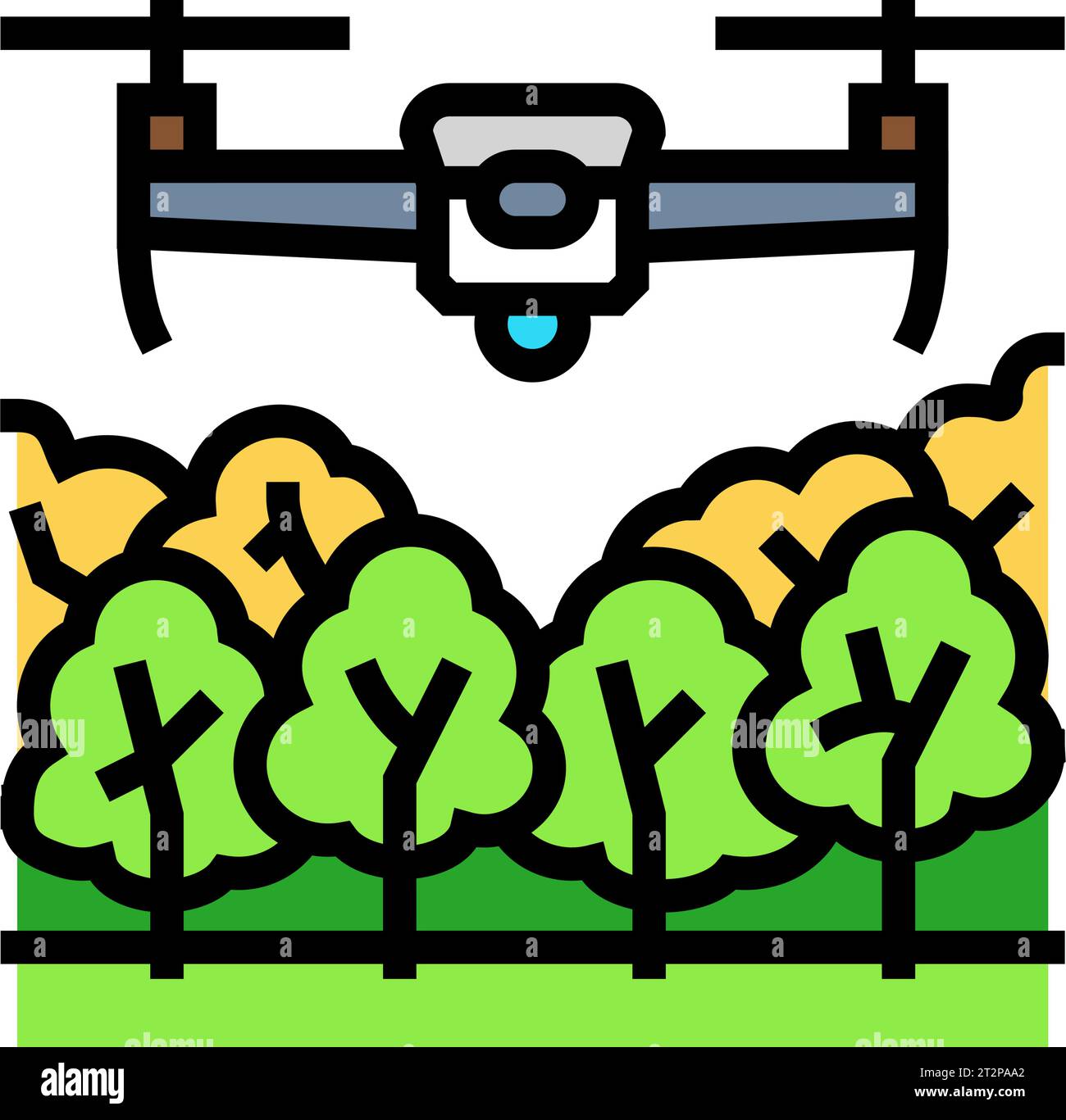 forest management drone color icon vector illustration Stock Vector ...