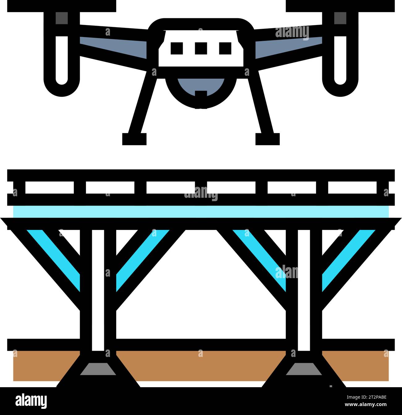bridge inspection drone color icon vector illustration Stock Vector ...
