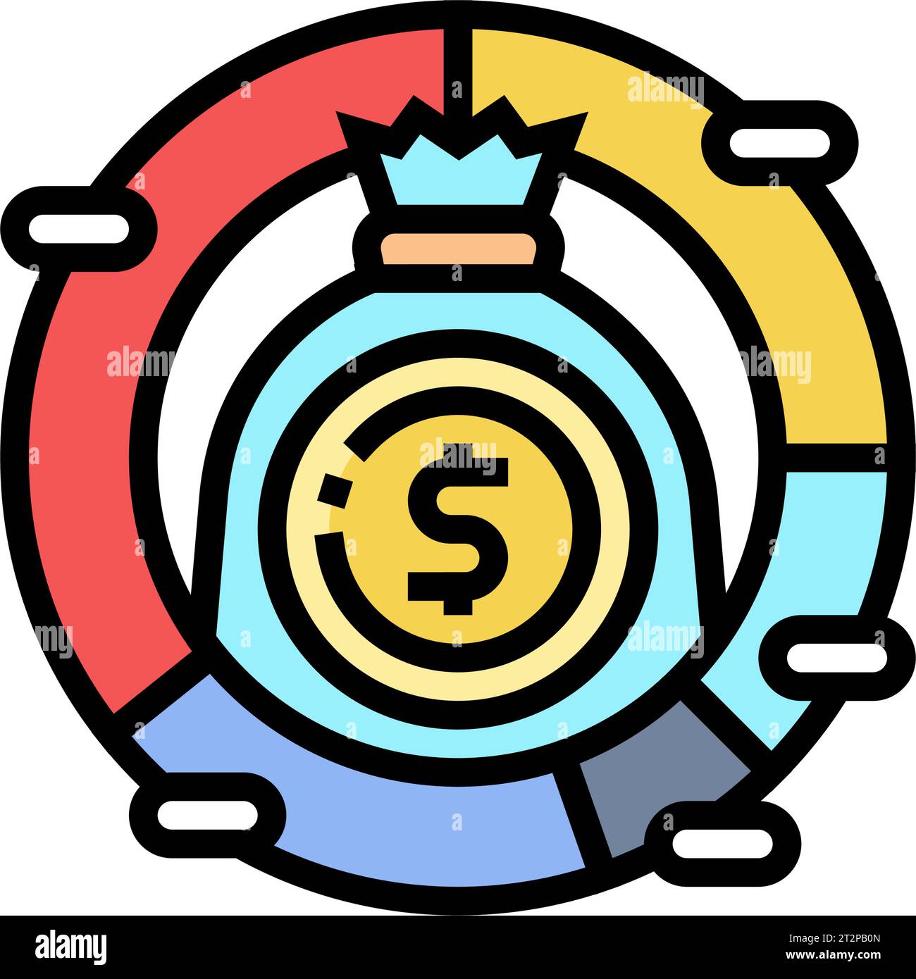 asset allocation financial advisor color icon vector illustration Stock ...