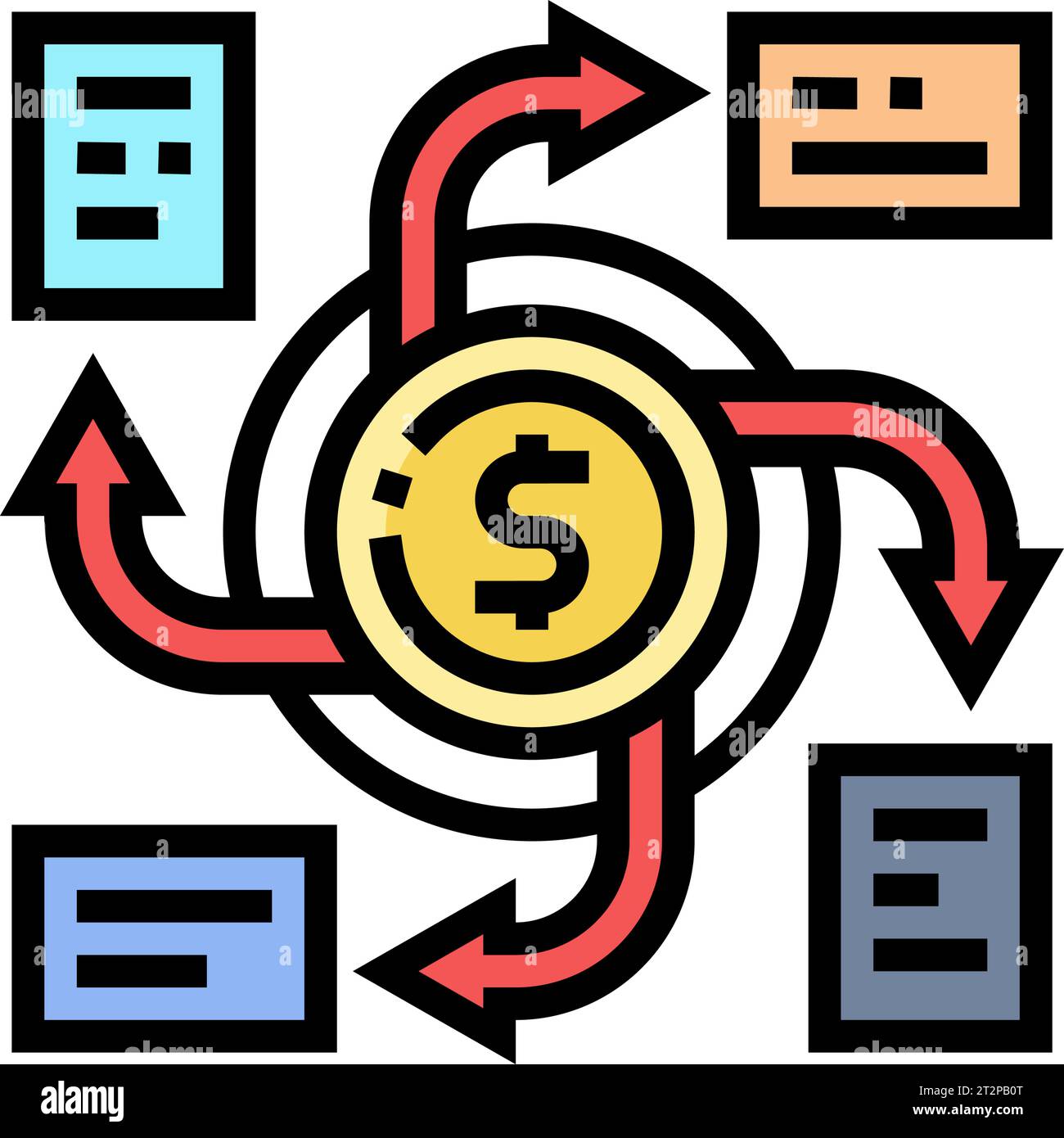 diversification financial advisor color icon vector illustration Stock ...