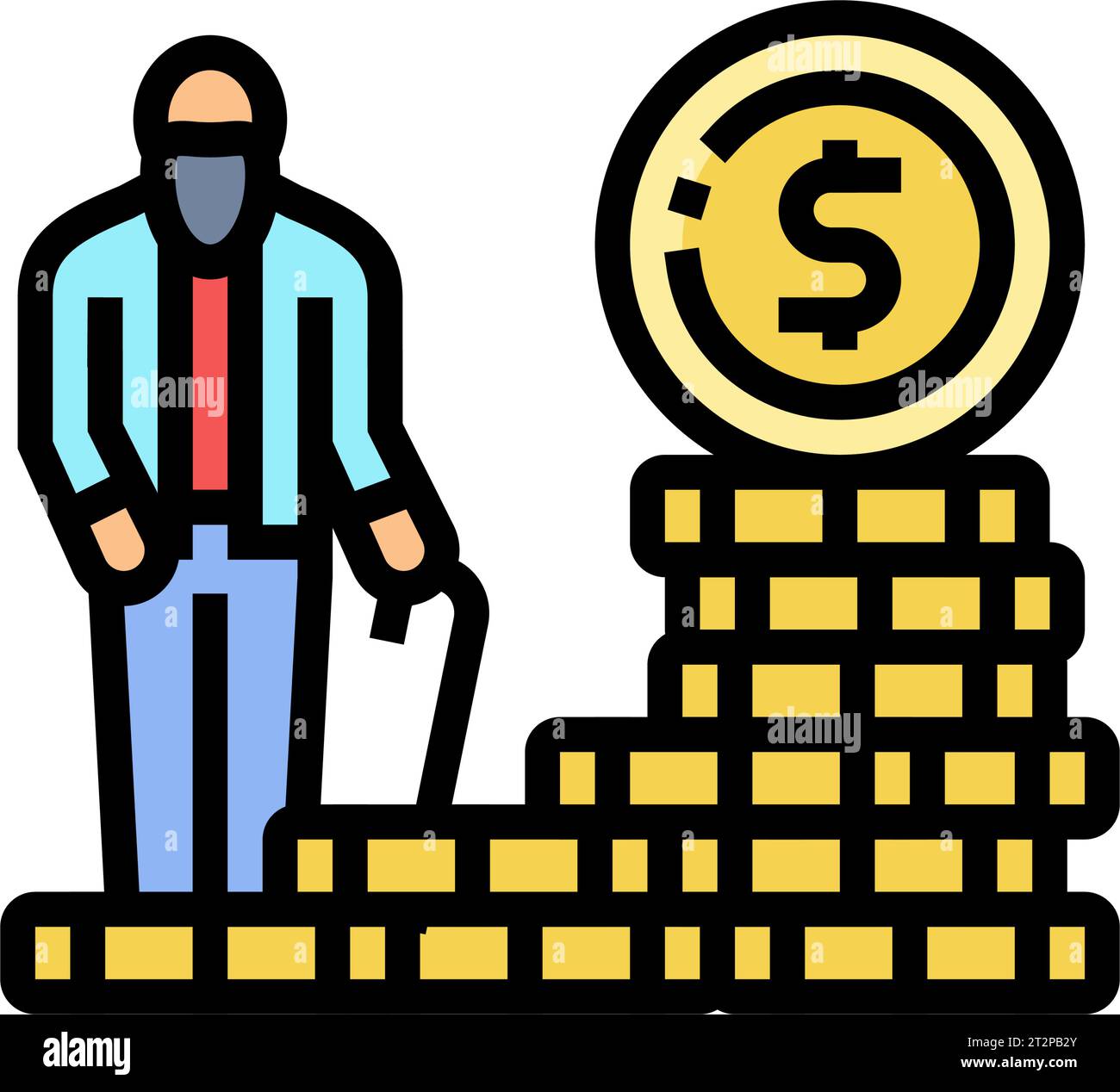 retirement planning financial advisor color icon vector illustration ...